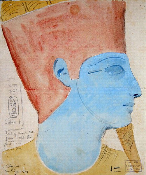 Study of a Relief of the Head of the God Amun in the Temple of Seti I ...