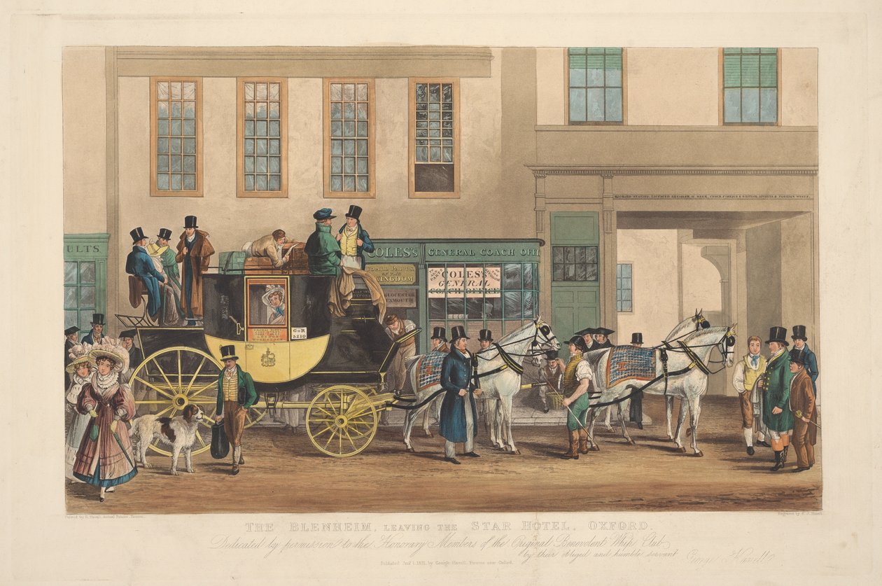 Coaching: The Blenheim, Leaving the Star Hotel, Oxford