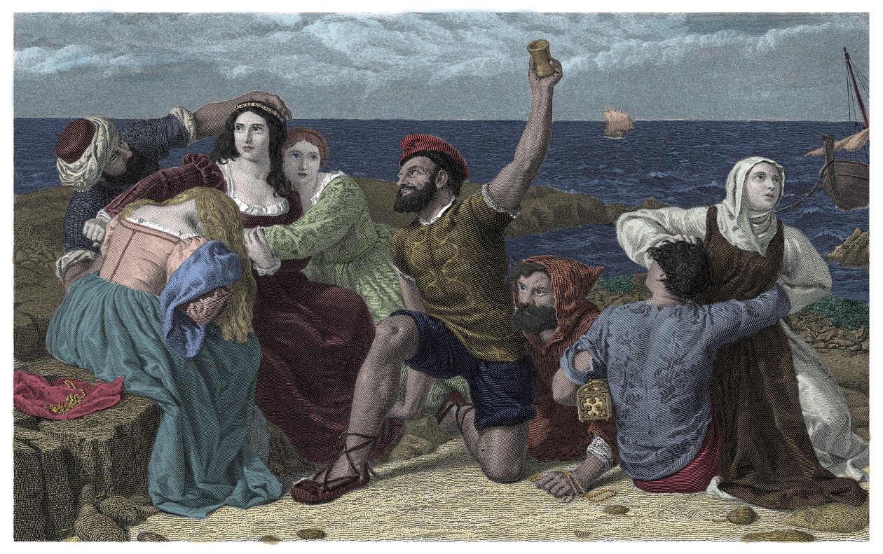 Pirates of the Mediterranean Sea Play Prisoners at the Illustration by ...
