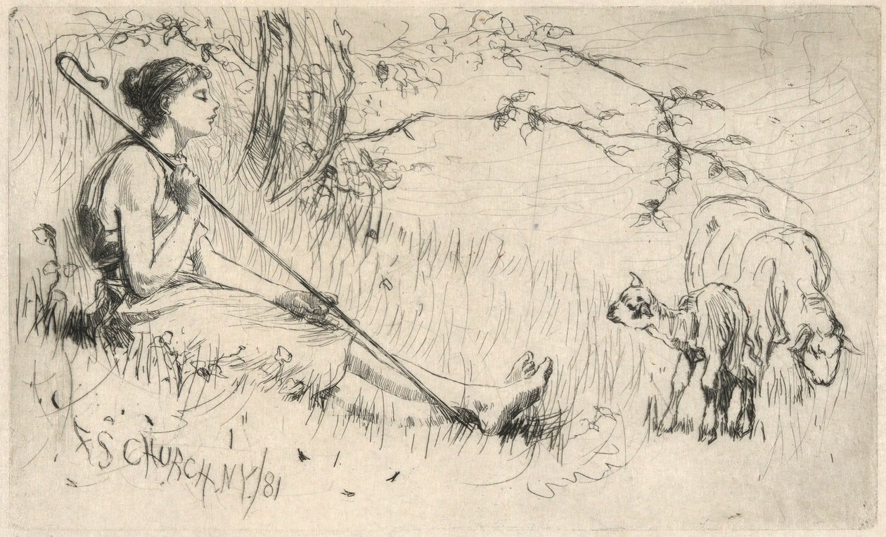 Shepherd Girl by Frederick Stuart Church: Fine art print