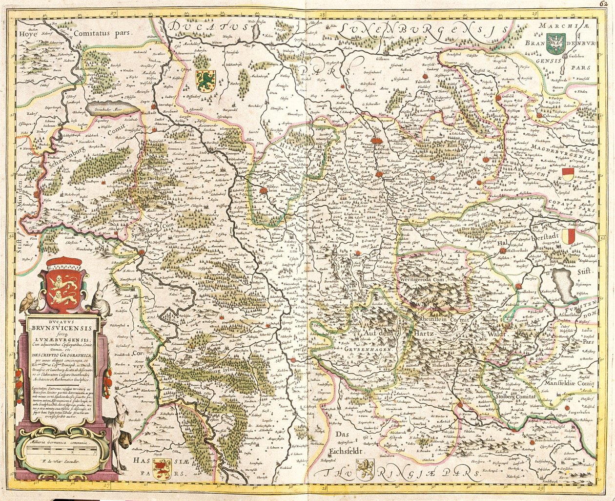 Map of the Duchy of Brunswick (Germany) by Frederick de Wit