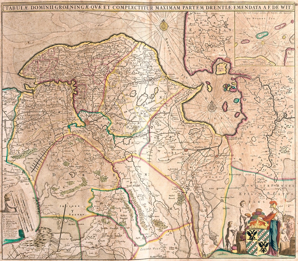 Map of the Province of Groningen, Netherlands