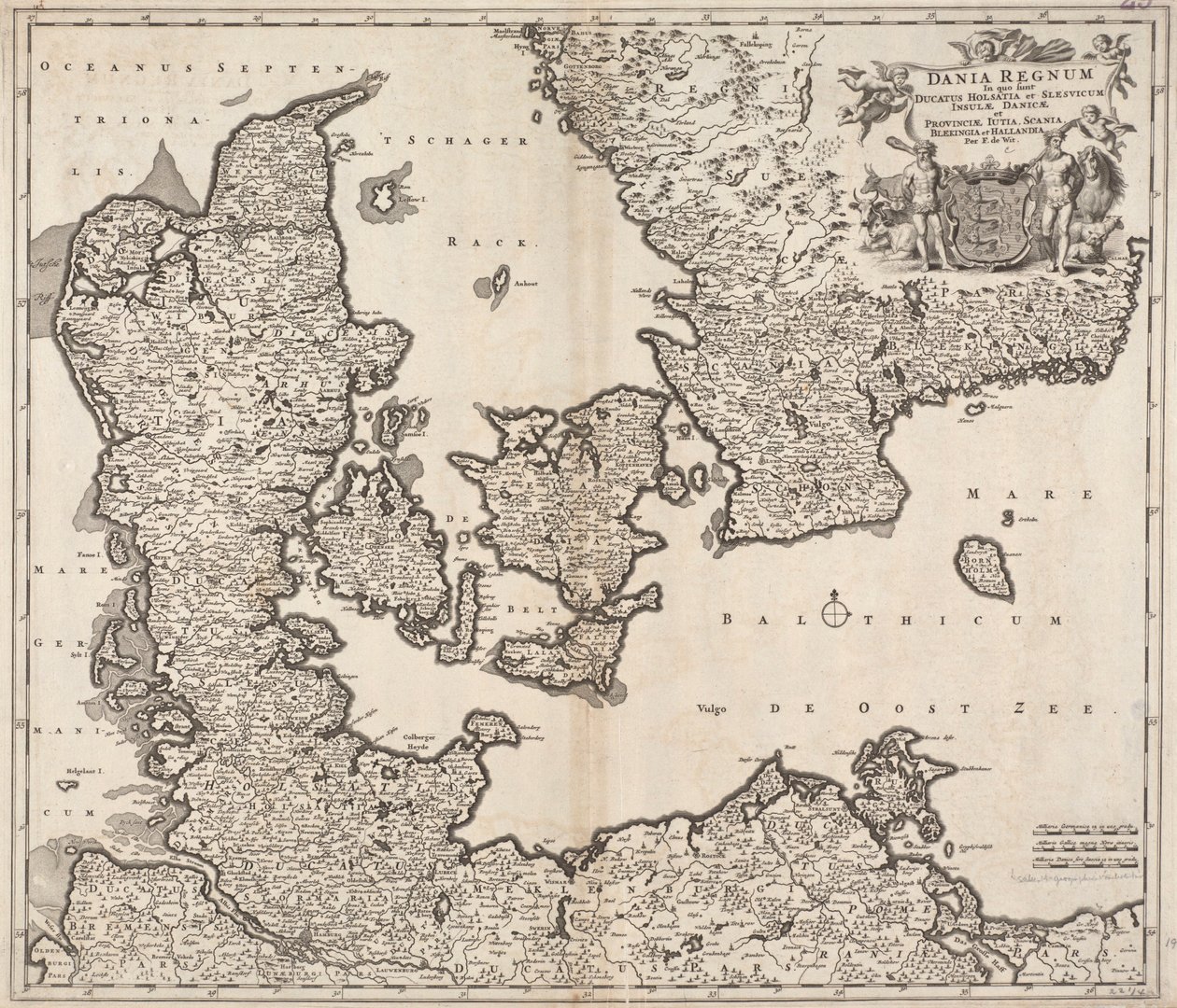 Kingdom of Denmark with Duchies of Holstein and Schleswig, Danish ...