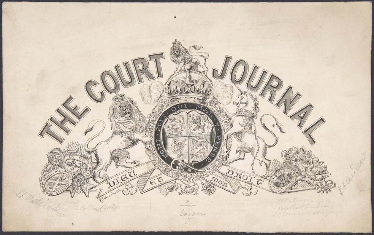 Title page design for The Court Journal, 1830-62