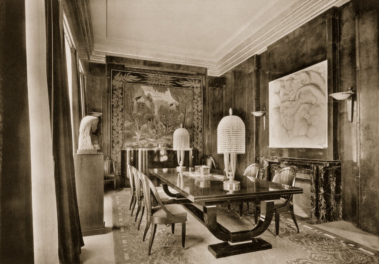 Dining Room, designed by Jacques-Emile Ruhlmann, from Ensembles ...