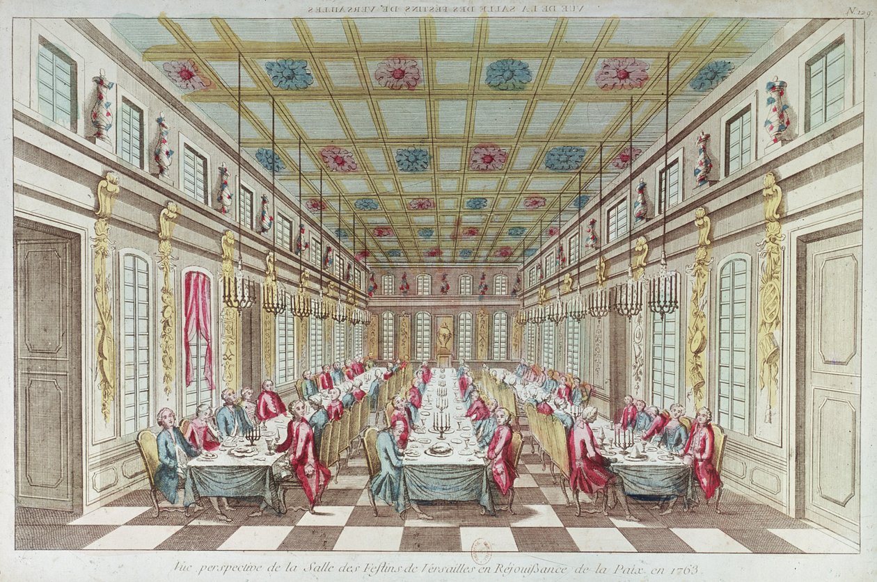 Feast Given at the Chateau de Versailles in Celebration of the Peace at ...