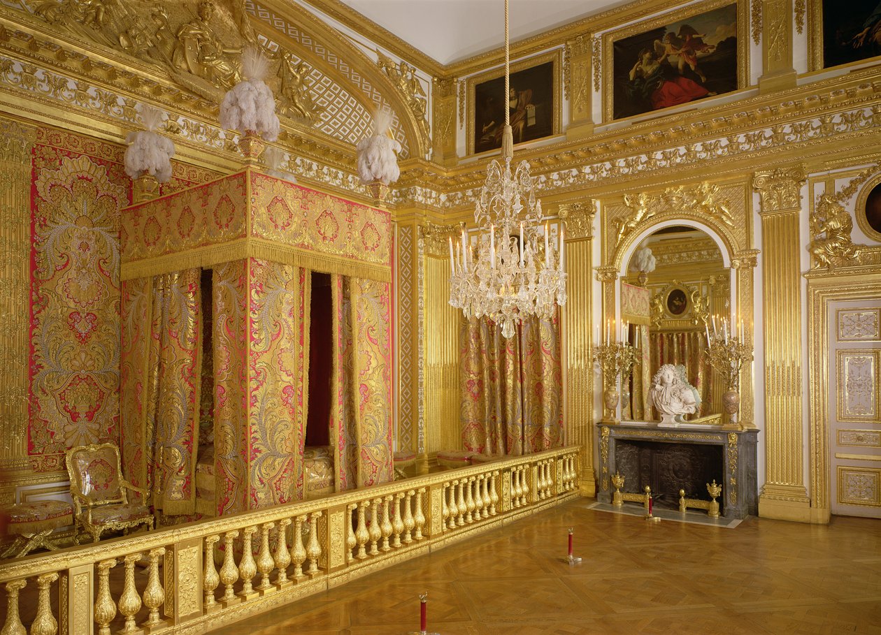 Interior of Louis XIV's Bedroom by French School