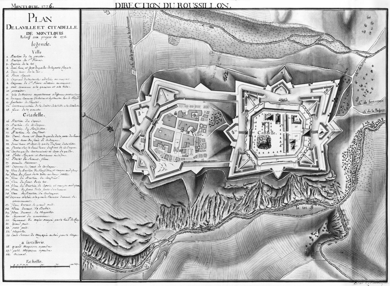 Plan and map of the town and citadel of Mont-Louis