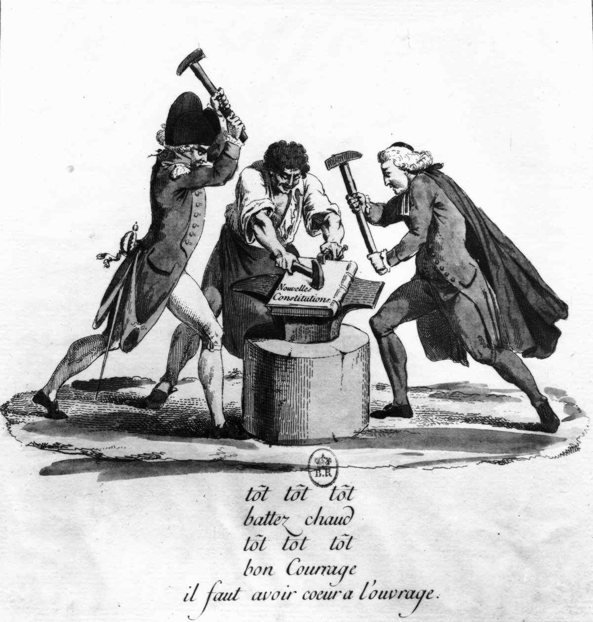 The Three Orders, forging the New Constitution on an Anvil, 1789