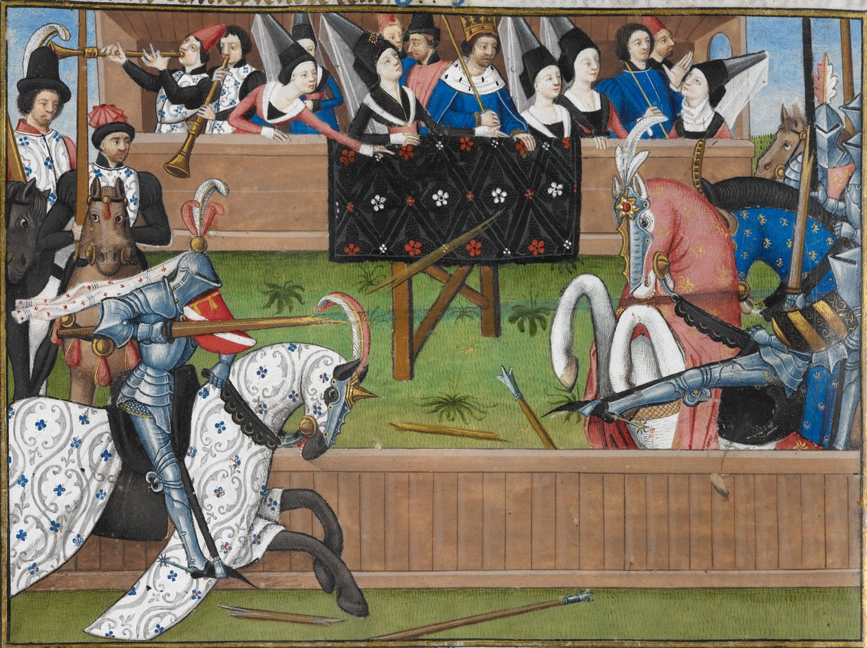 Knights Jousting at a Medieval Tournament by French School