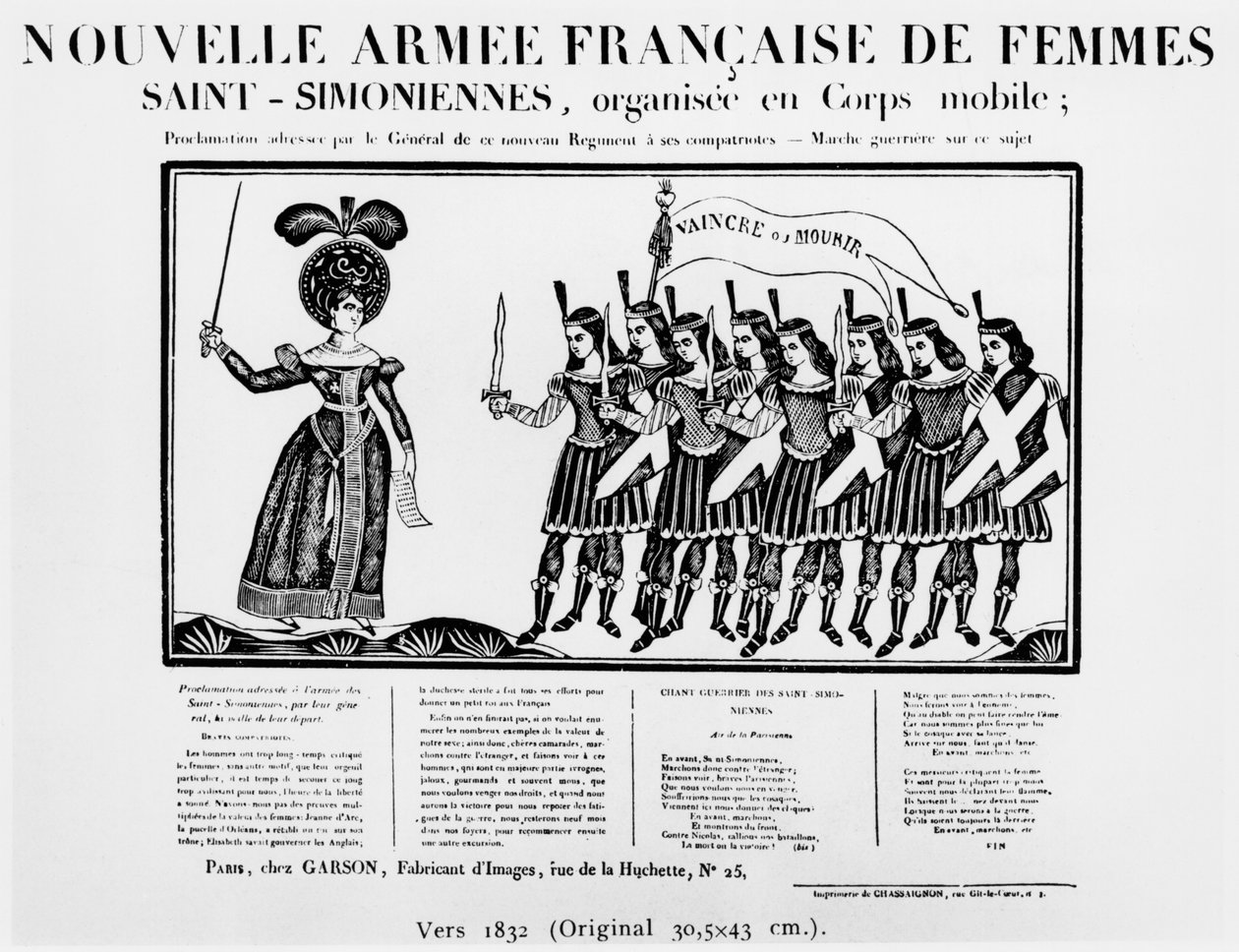 Caricature Depicting the New French Army of Saint-Simonian Women, c.1832