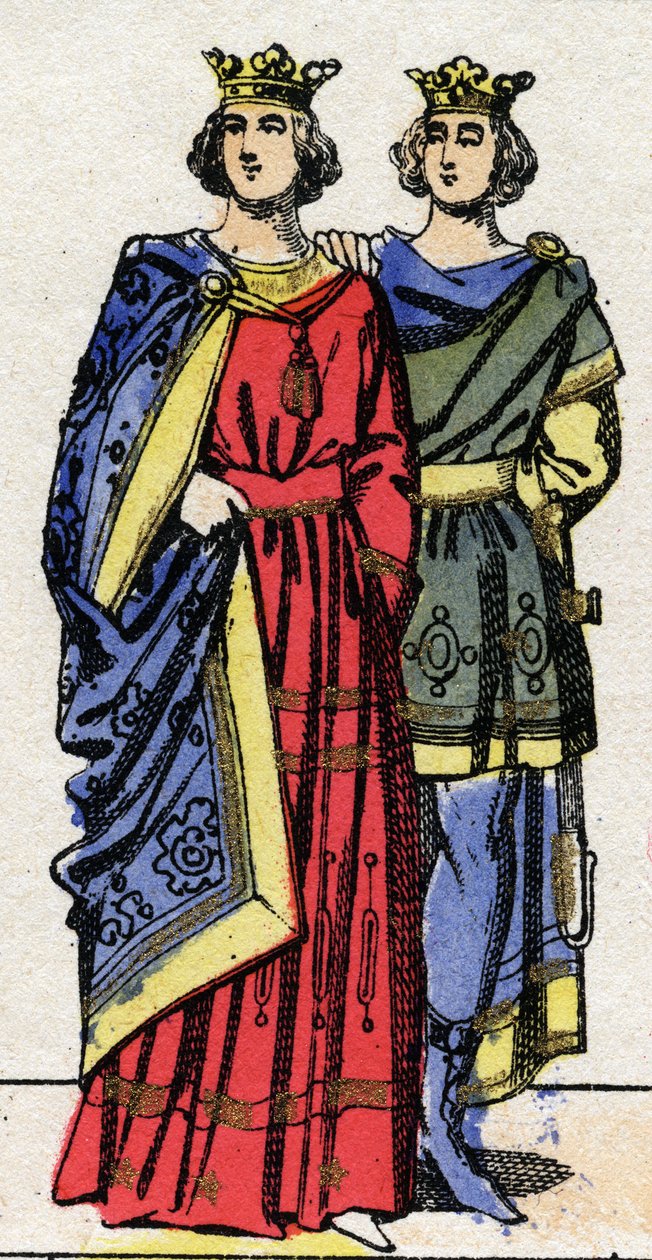 Carolingian Dynasty: Portraits of Louis III and Carloman II, Kings of ...