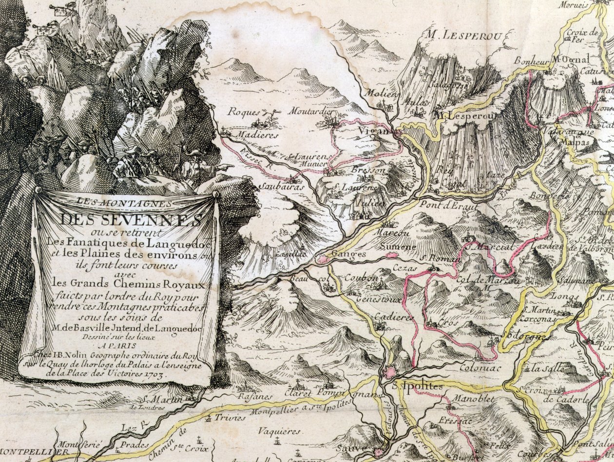 Cartouche from a Map of the Cevennes Region, 1703