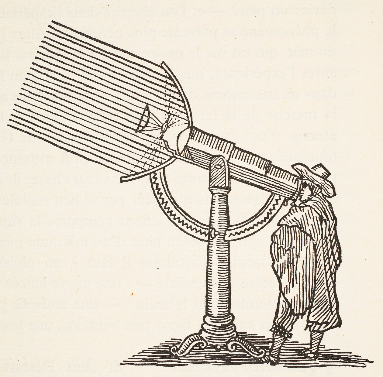 Dioptric telescope, illustration from Histoire de la Nation Francaise ...