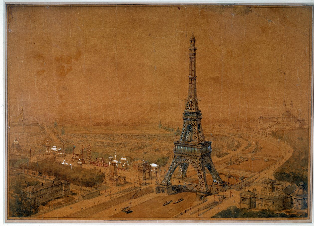Eiffel Tower project of the 1886 competition for the 1889 exhibition ...