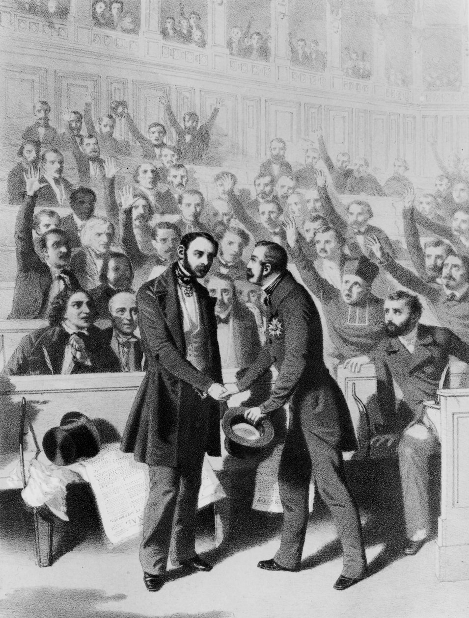 Emperor Louis Napoleon Bonaparte III Shaking Hands with General Petit ...