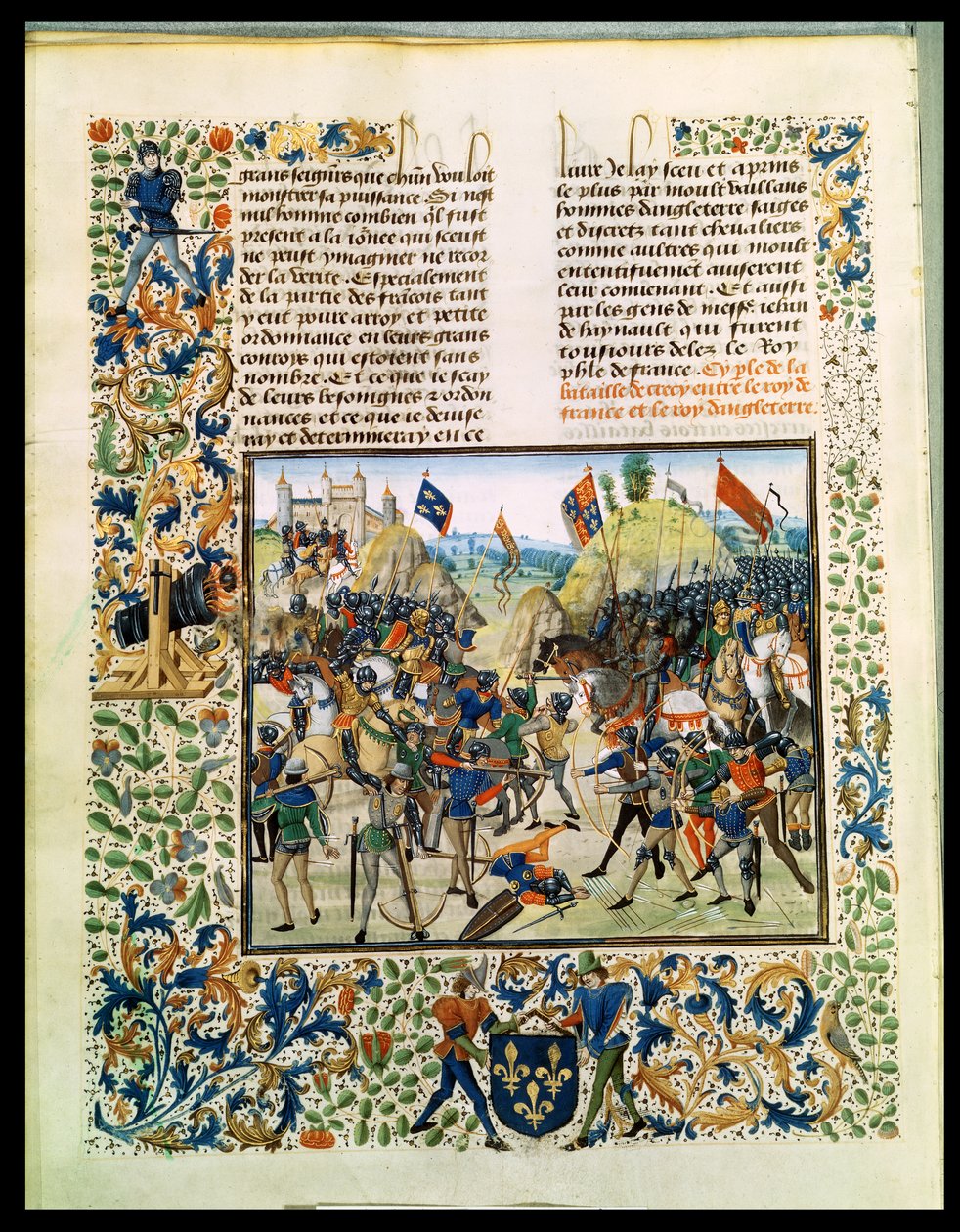 Battle of Crecy from the Hundred Years War, from Froissart's Chronicle ...