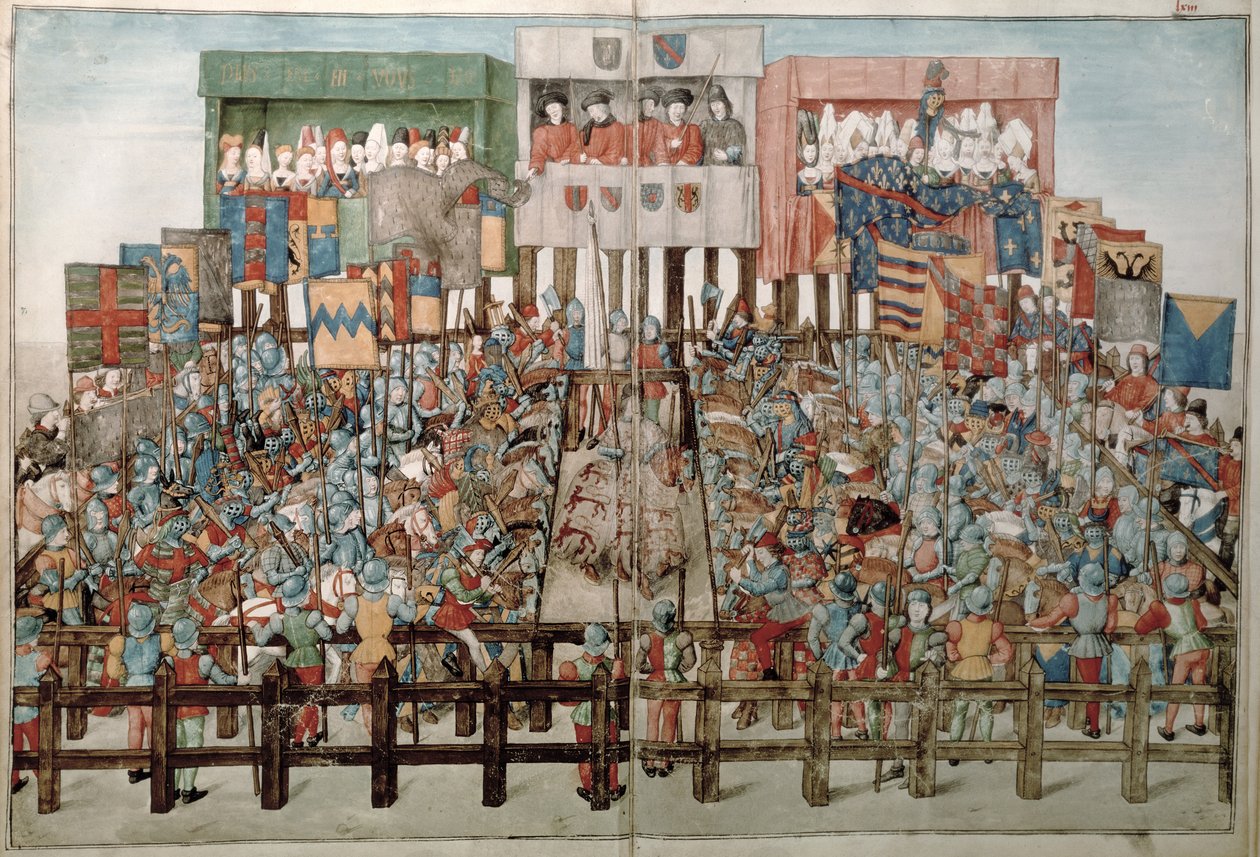 King Rene presiding over a jousting tournament