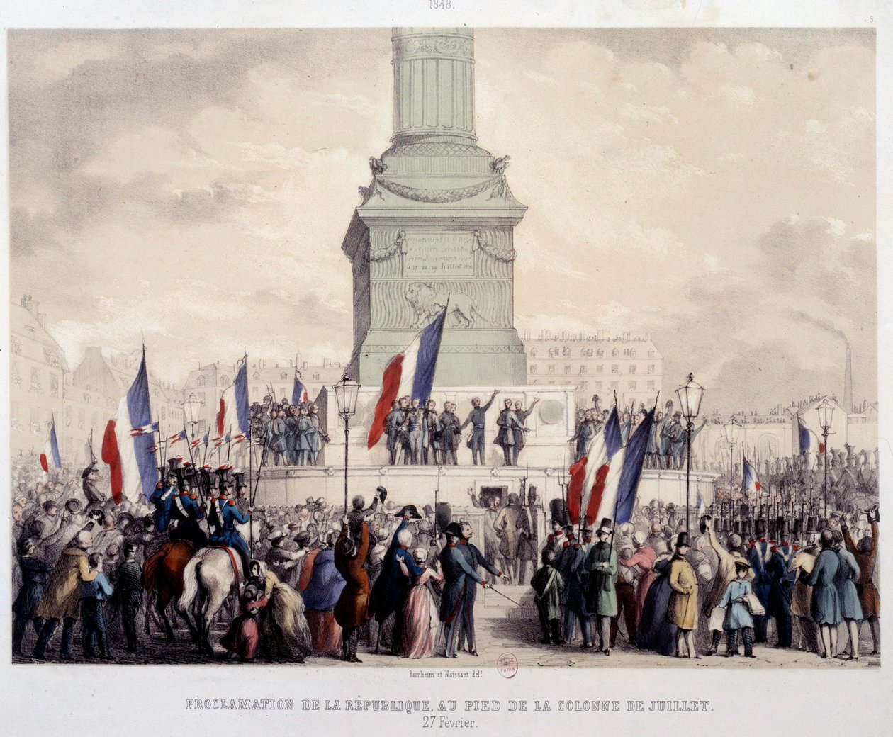 French Revolution of 1848: proclamation of the Second Republic at the ...