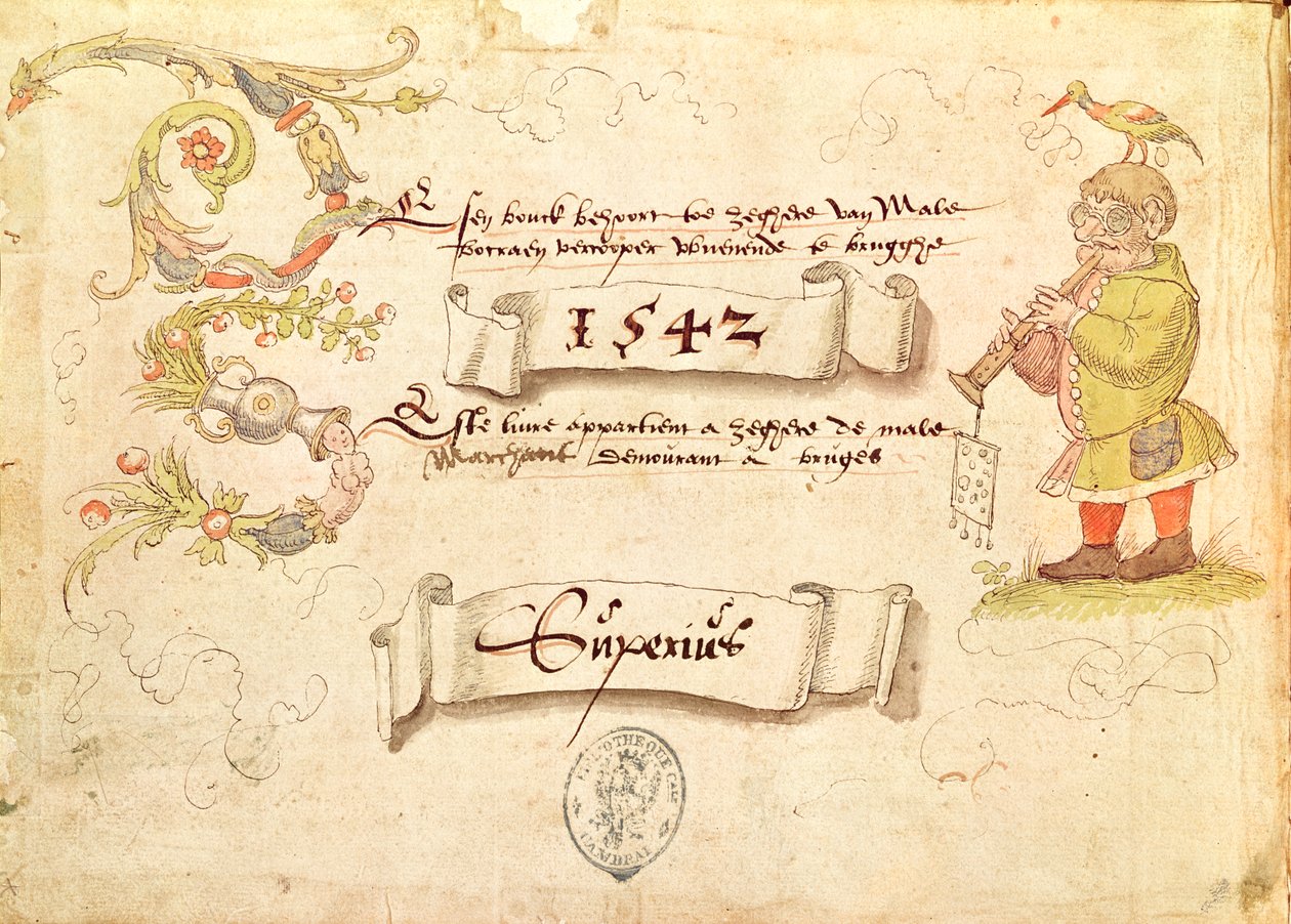 Frontispiece from Recueil de chants religieux et profanes IX depicting ...