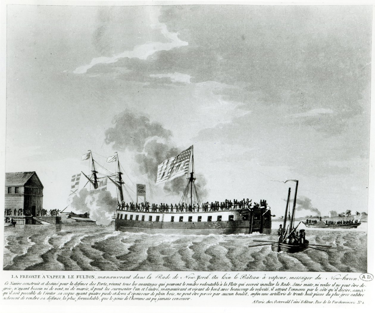 Fulton's Steam-powered warship, Fulton the First, designed and built by ...