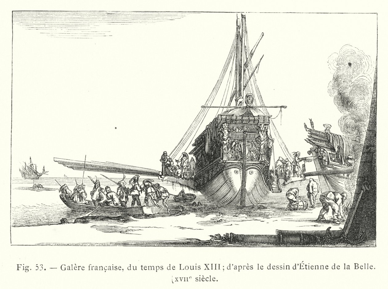 French Galley from the Time of Louis XIII; After the Drawing by Etienne ...