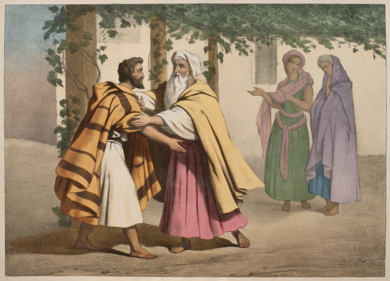 Jacob with Laban and His Daughters by French School