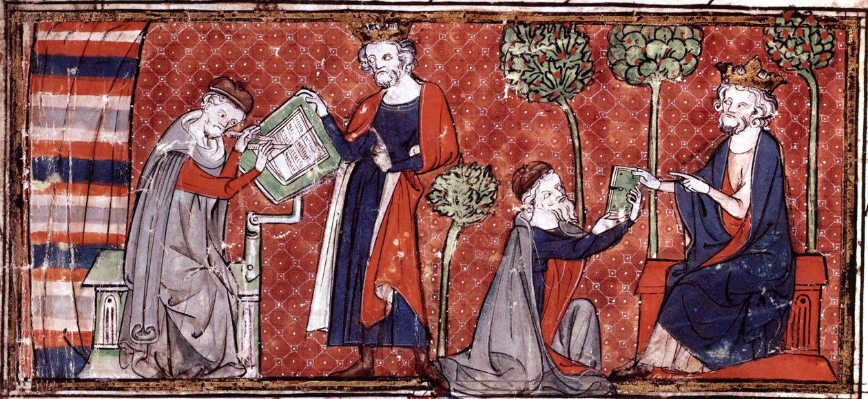 Jean de Meung Writing and Delivering to Philip IV, King of France