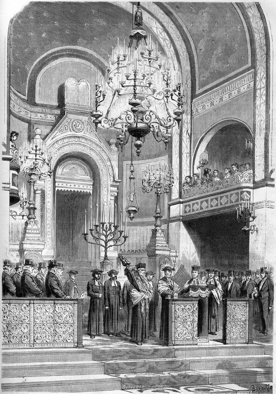 Judaism: solemn reception of the Grand Rabbi of Paris, Zadoc Kahn (1839 ...