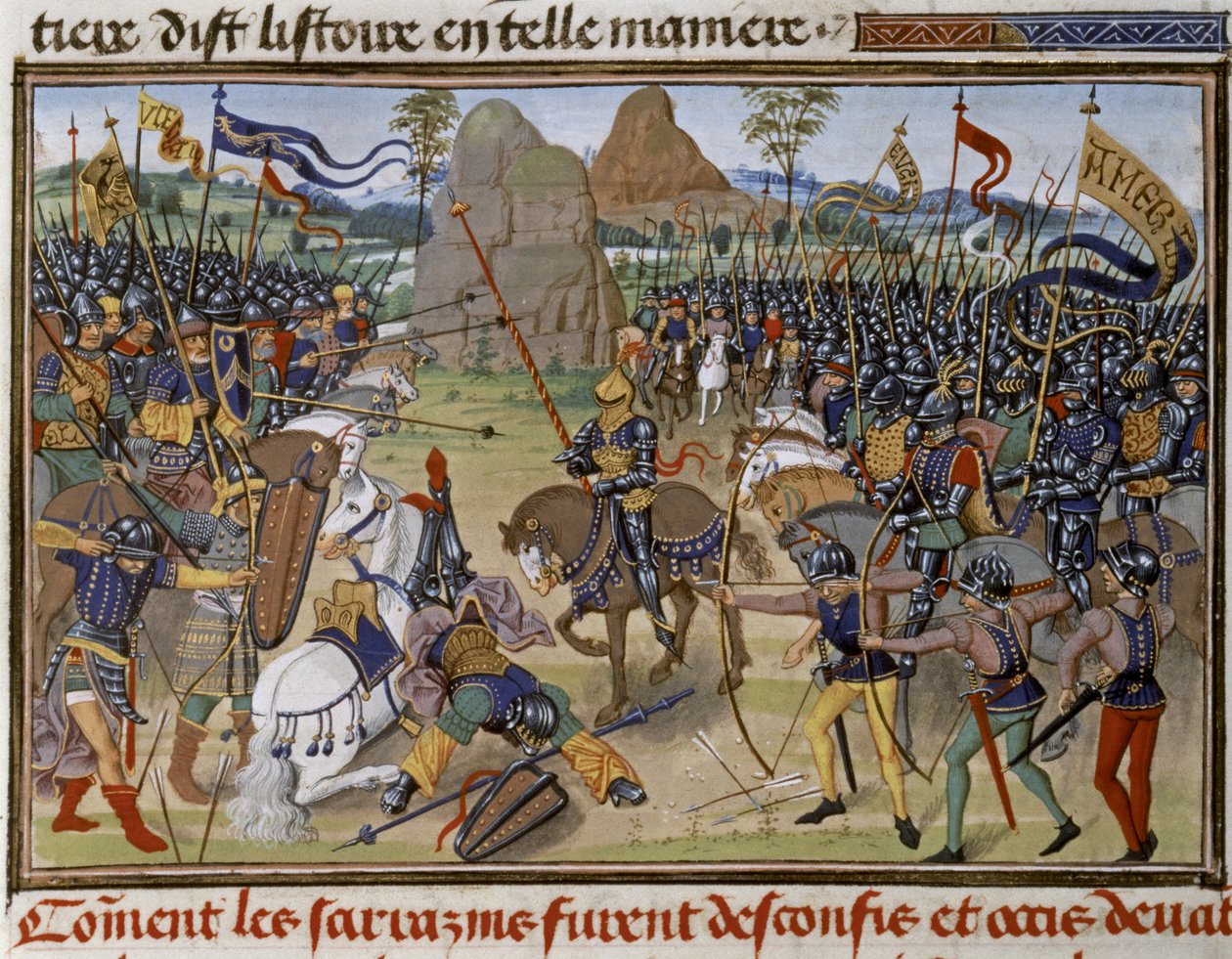 Karl Martell: Battle of Poitiers, 732 by French School