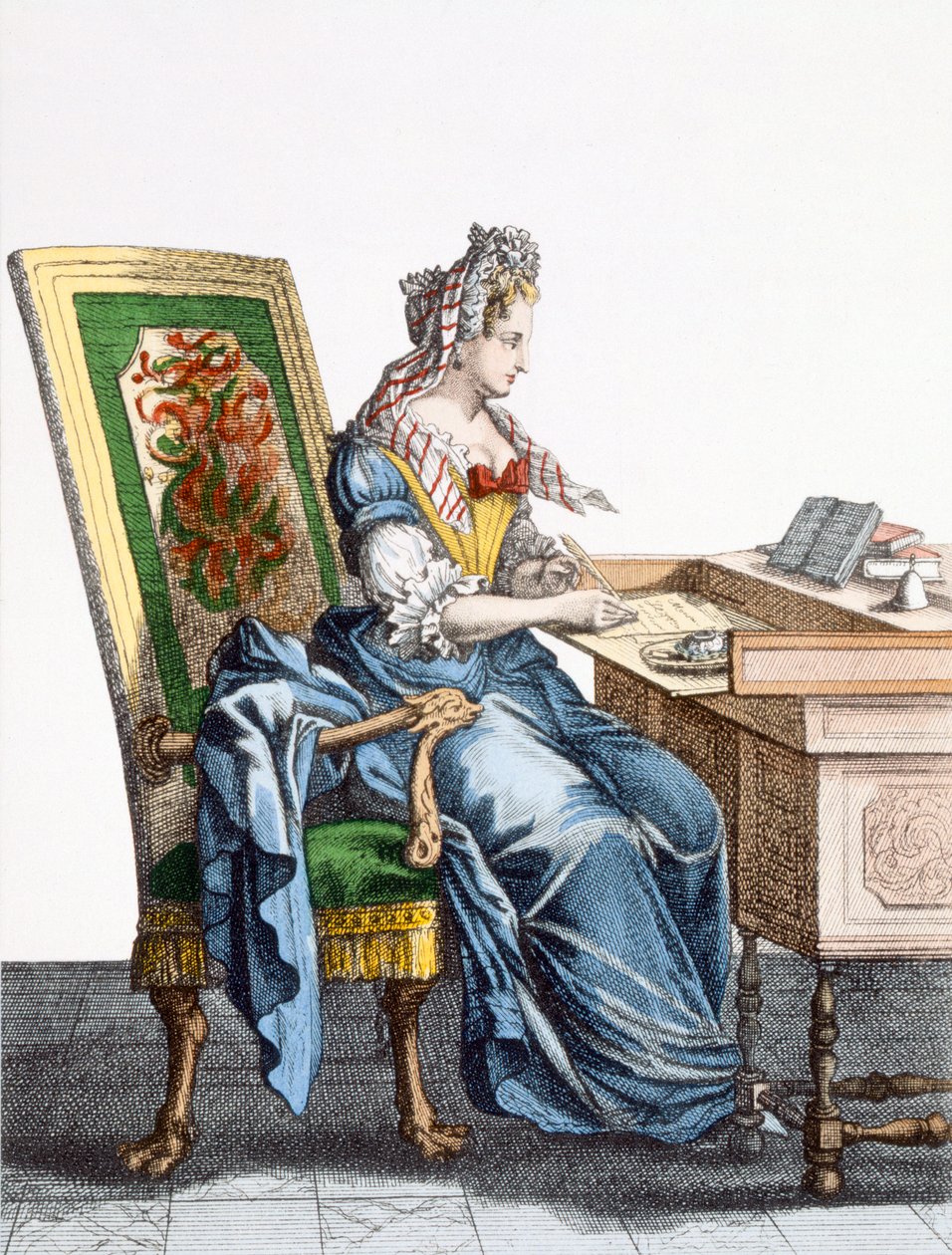 Lady at Writing Desk by French School: Buy fine art print