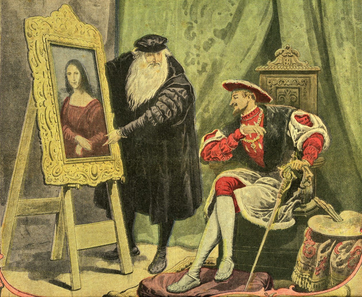 Leonardo da Vinci Presents His Painting La Mona Lisa to Francois I, Who ...