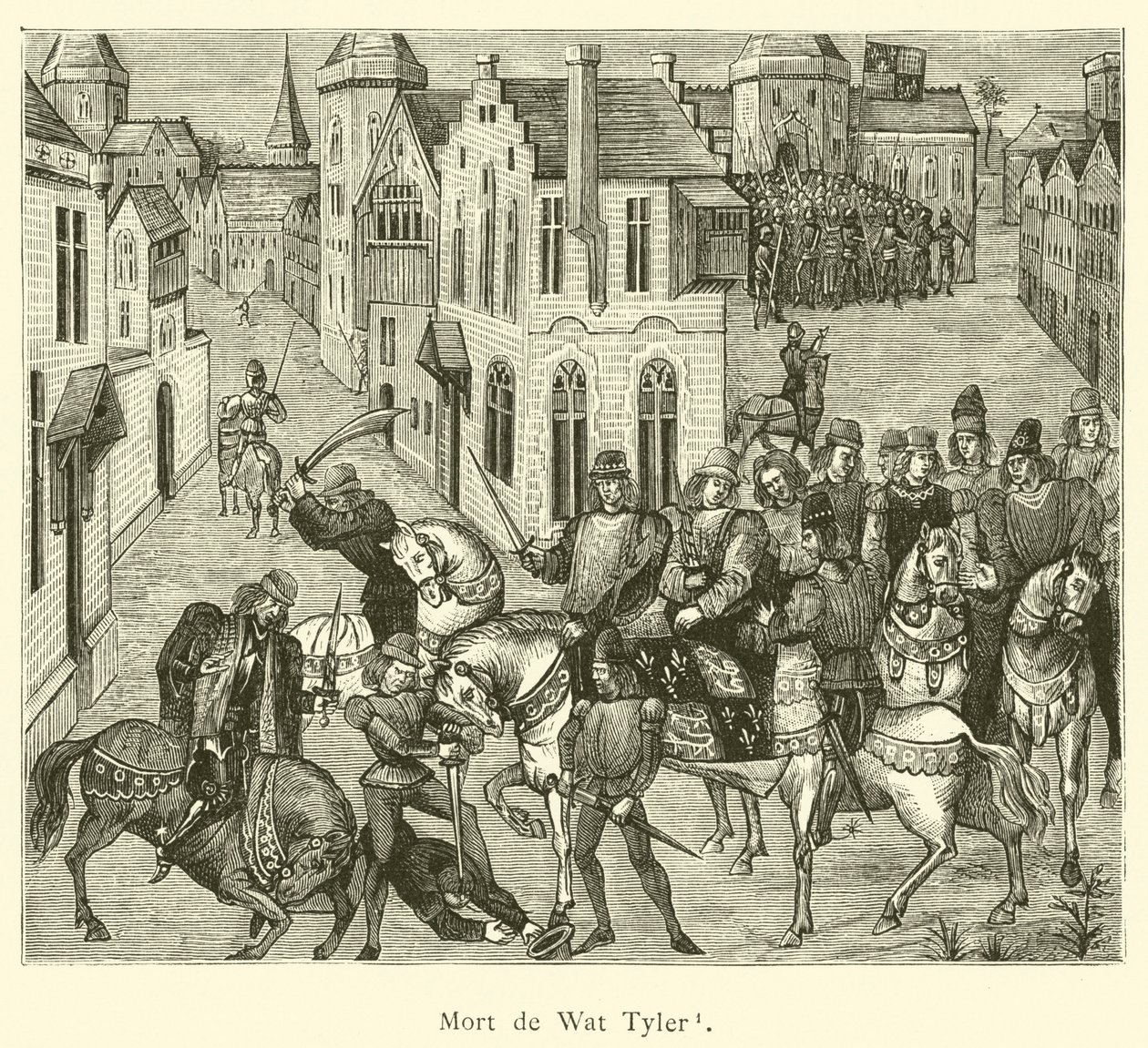 Death of Wat Tyler (engraving) by French School
