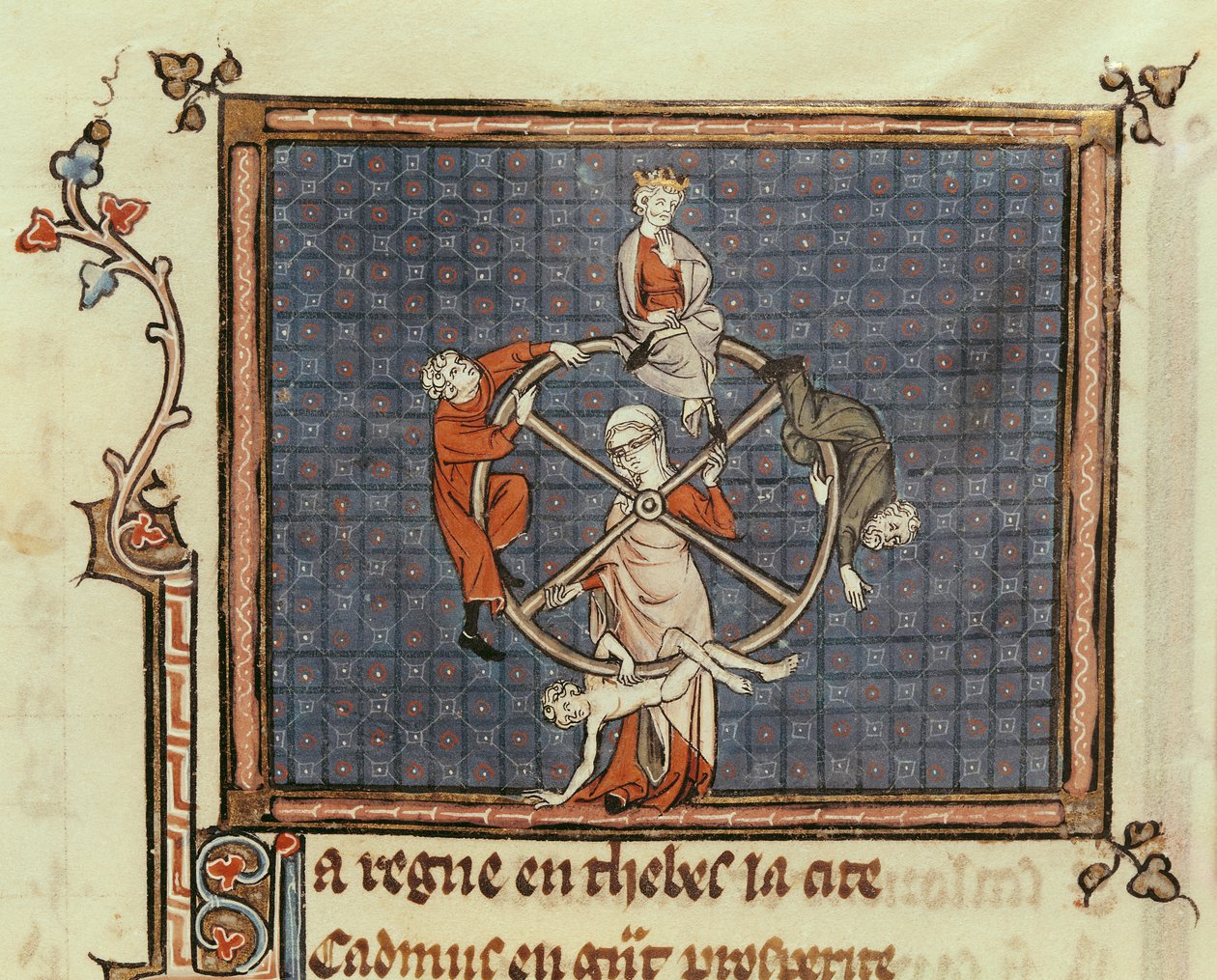 The Wheel of Fortune, from Ovide Moralise written by Chretien Legouais