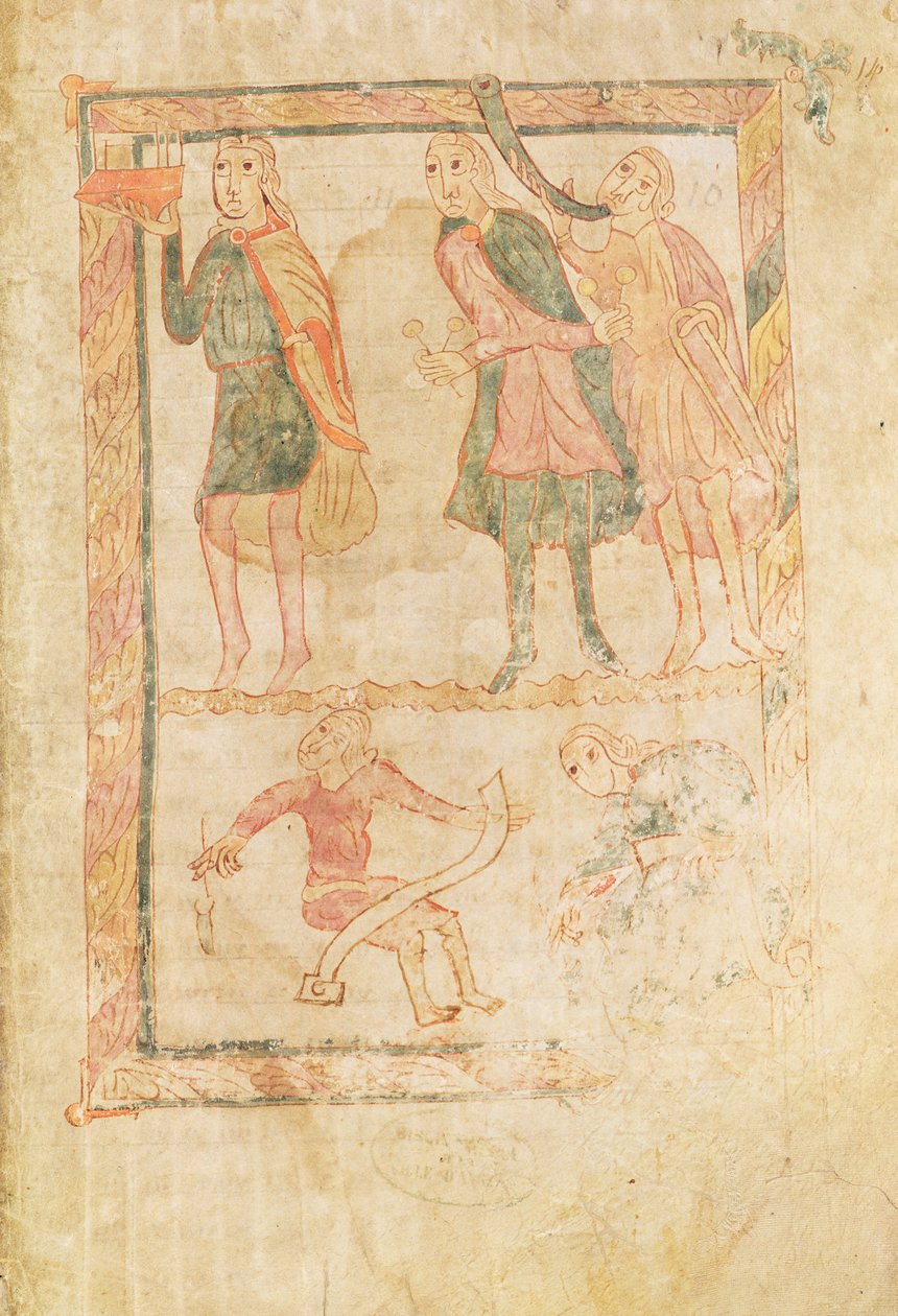 The Acolytes of David, from a psalter by French School
