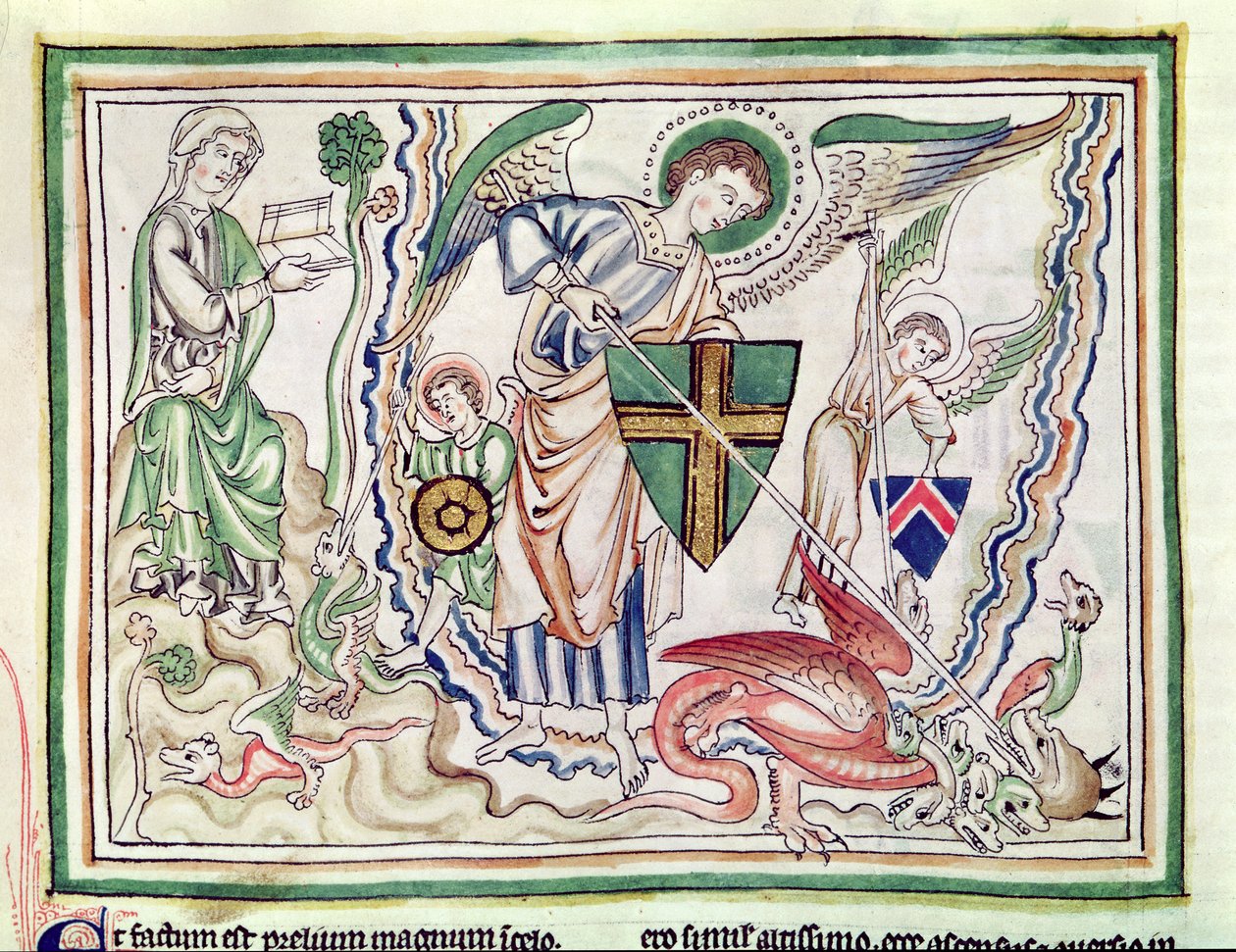St. Michael killing the dragon, from an Apocalypse