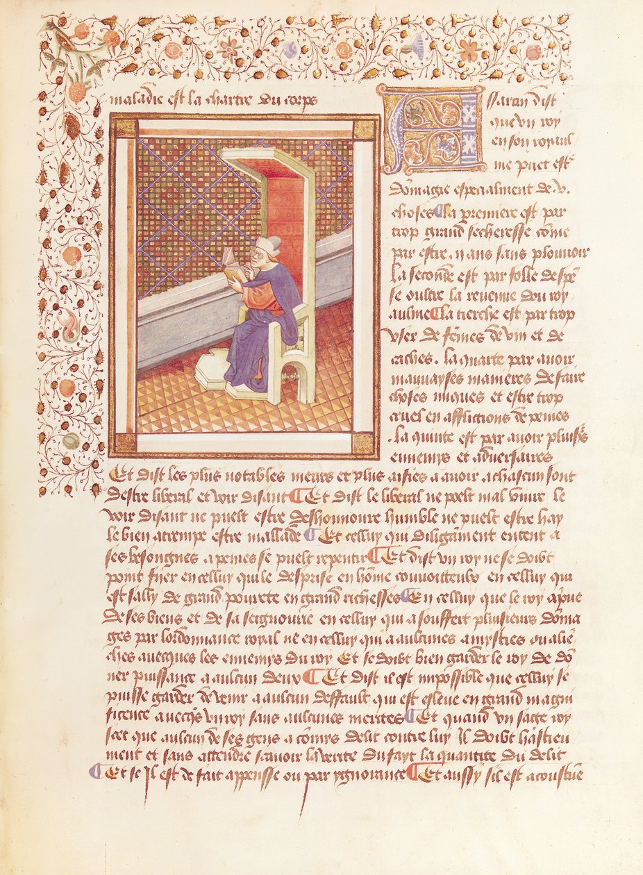 Page from Les Dits Moraux des Philosophes by French School