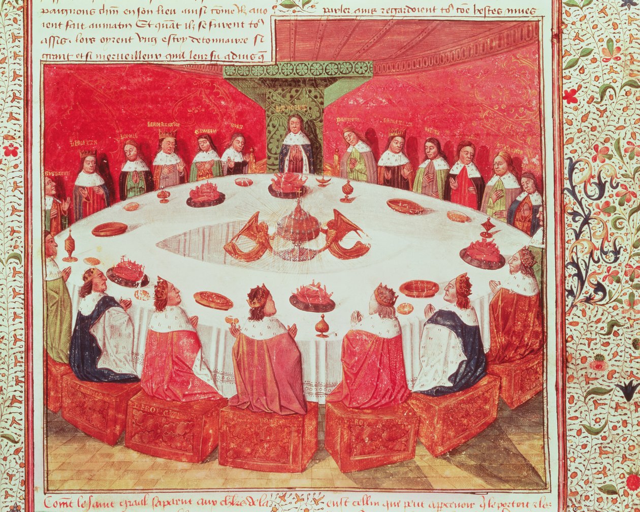 The Round Table and the Holy Grail, from the Livre de Messire Lancelot ...