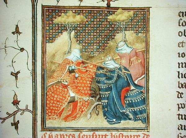 Onche and Antiope Jousting, from 'De Claris Mulieribus', by Giovanni ...