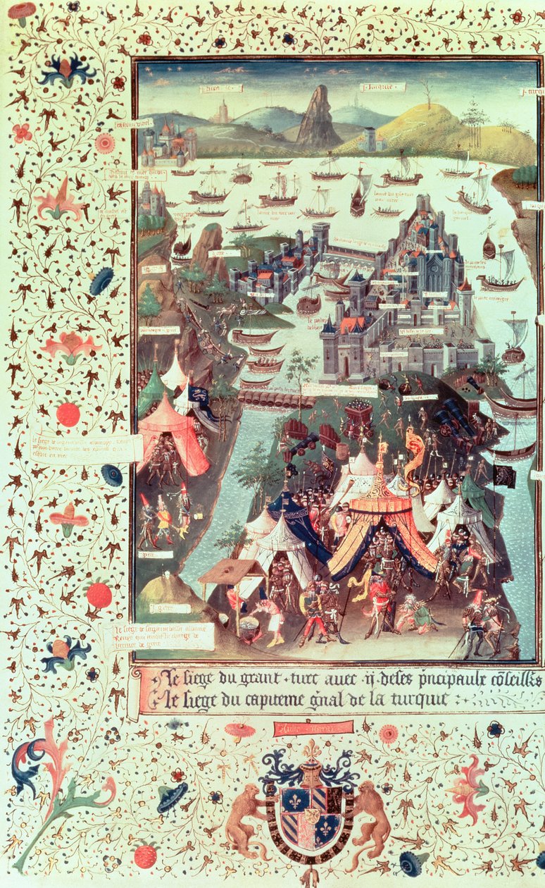 The Siege of Constantinople in 1453, from Le Voyage d'Outremer by ...