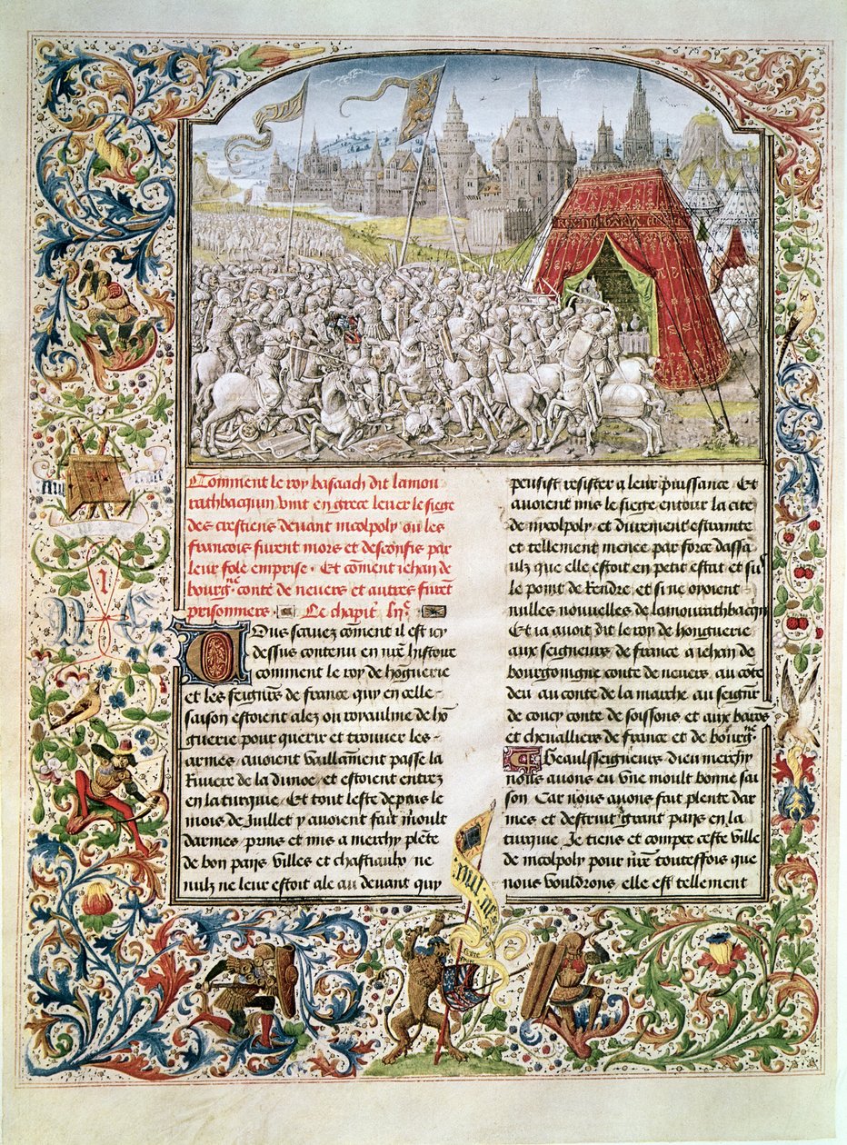 Battle of Nicopolis in 1396, Facsimile of the Breslau Manuscript, from ...