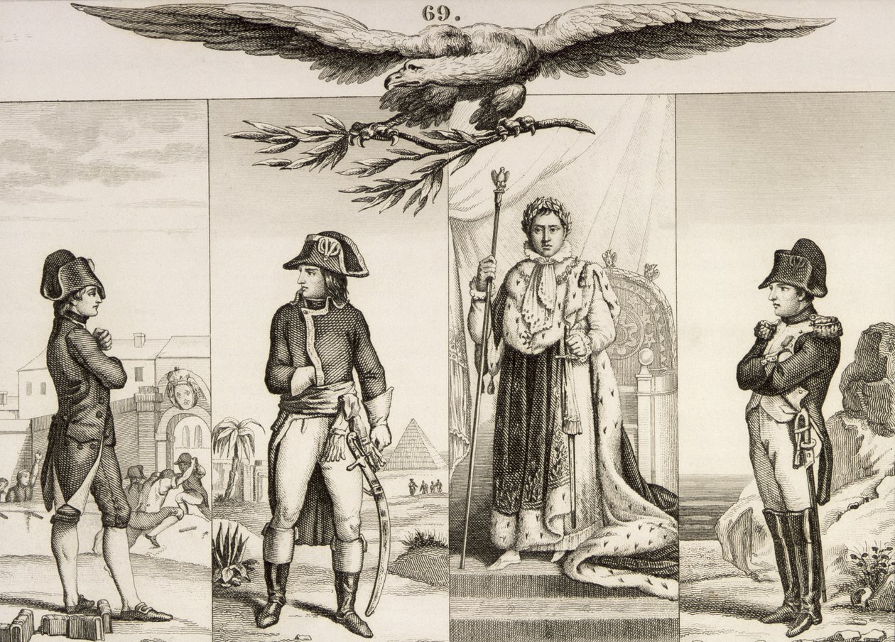 Napoleon Bonaparte at Four Stages in His Life, from 'Histoire de France ...