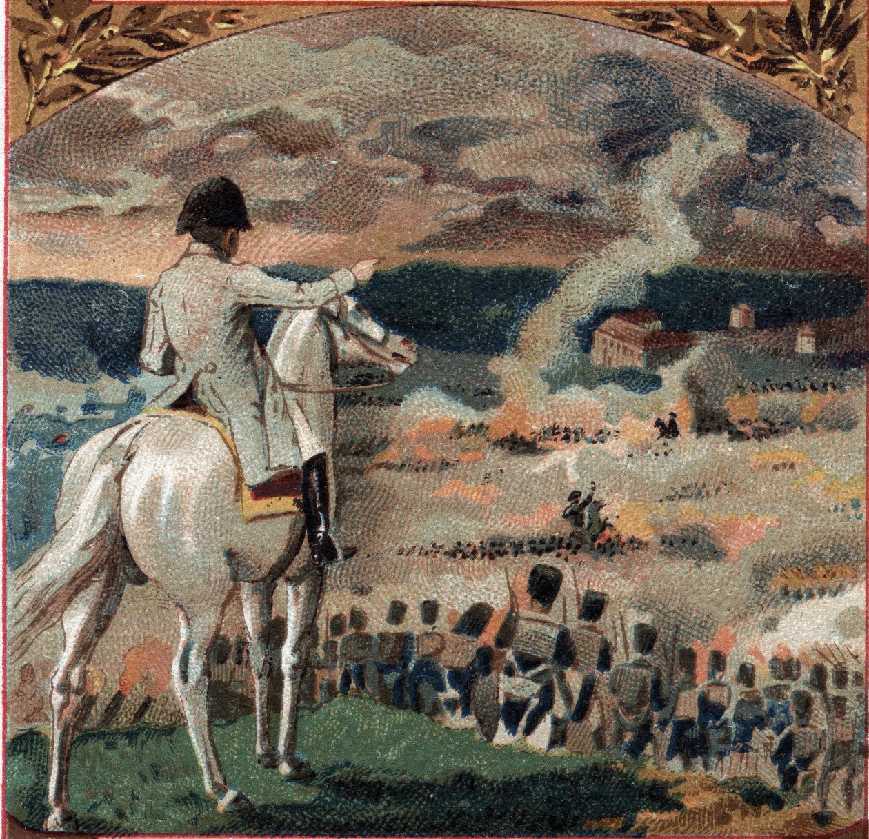 Napoleonic Wars: Napoleon I (1769-1821) observing the Battle of Brienne ...