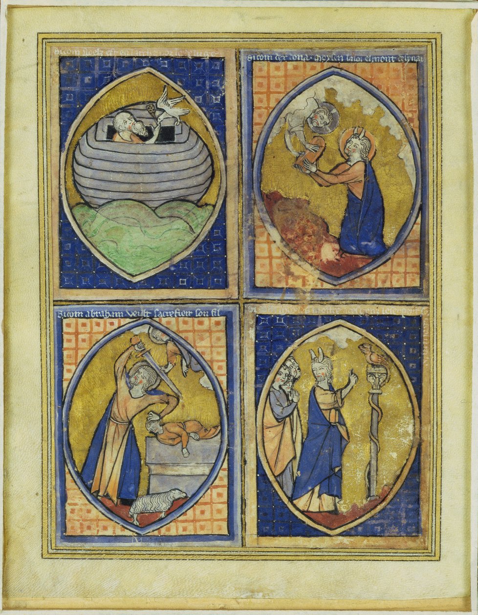 Noah receiving the White Dove, Moses receiving the Tables of the Law ...