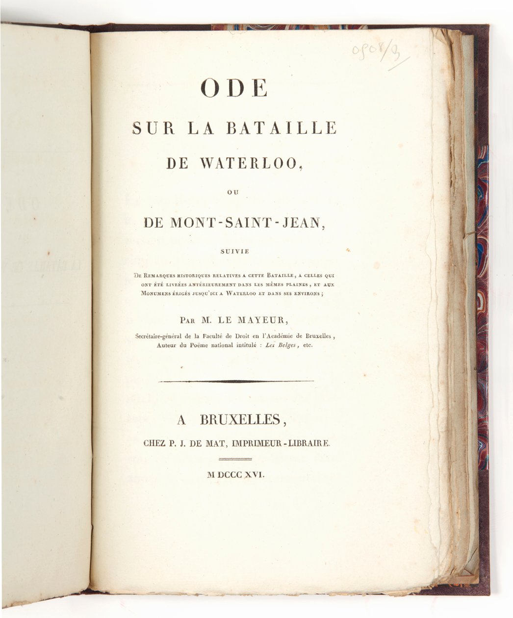 'Ode sur la Bataille de Waterloo', by Adrien-Jacques-Joseph Le Mayeur