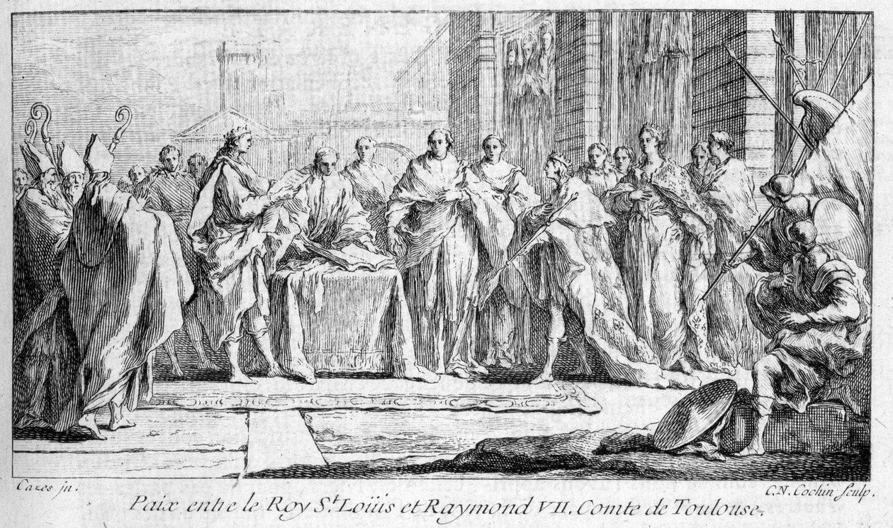 Peace between Raymond VII and Saint Louis 1229 in 'Histoire générale de ...