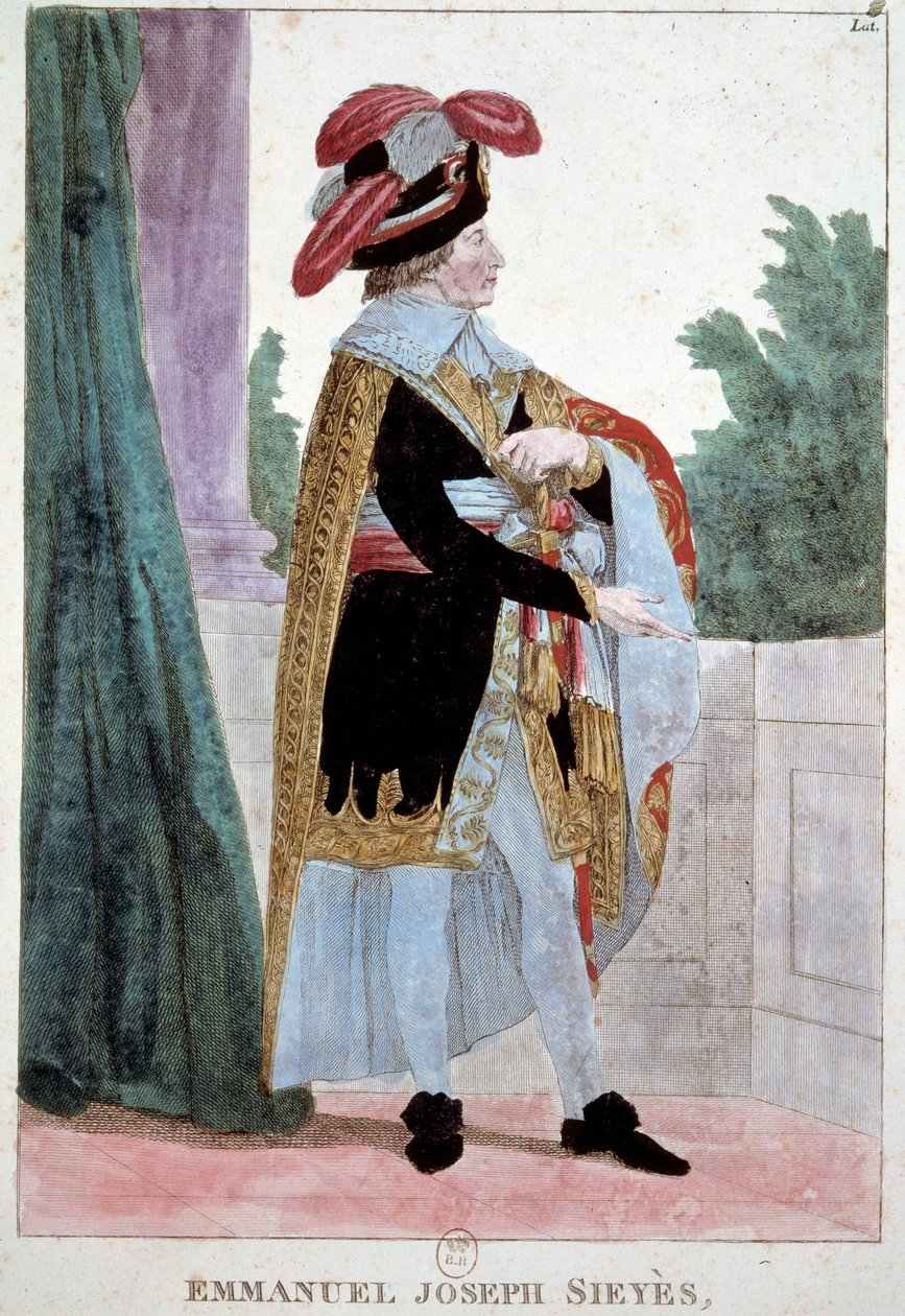 Portrait of Abbe Emmanuel Sieyes, Member of the Executive Board. Engraving of the 19th Century