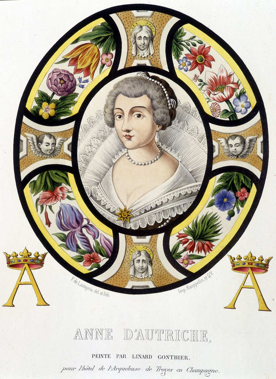 Portrait of Anne of Austria, Queen of France (1601-1666). Facsimile of ...