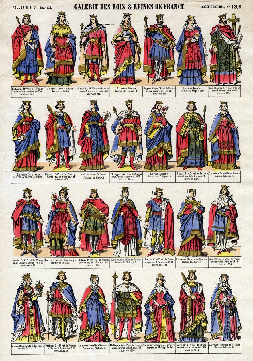 Portrait of the Kings and Queen of France from the Capetian Dynasty