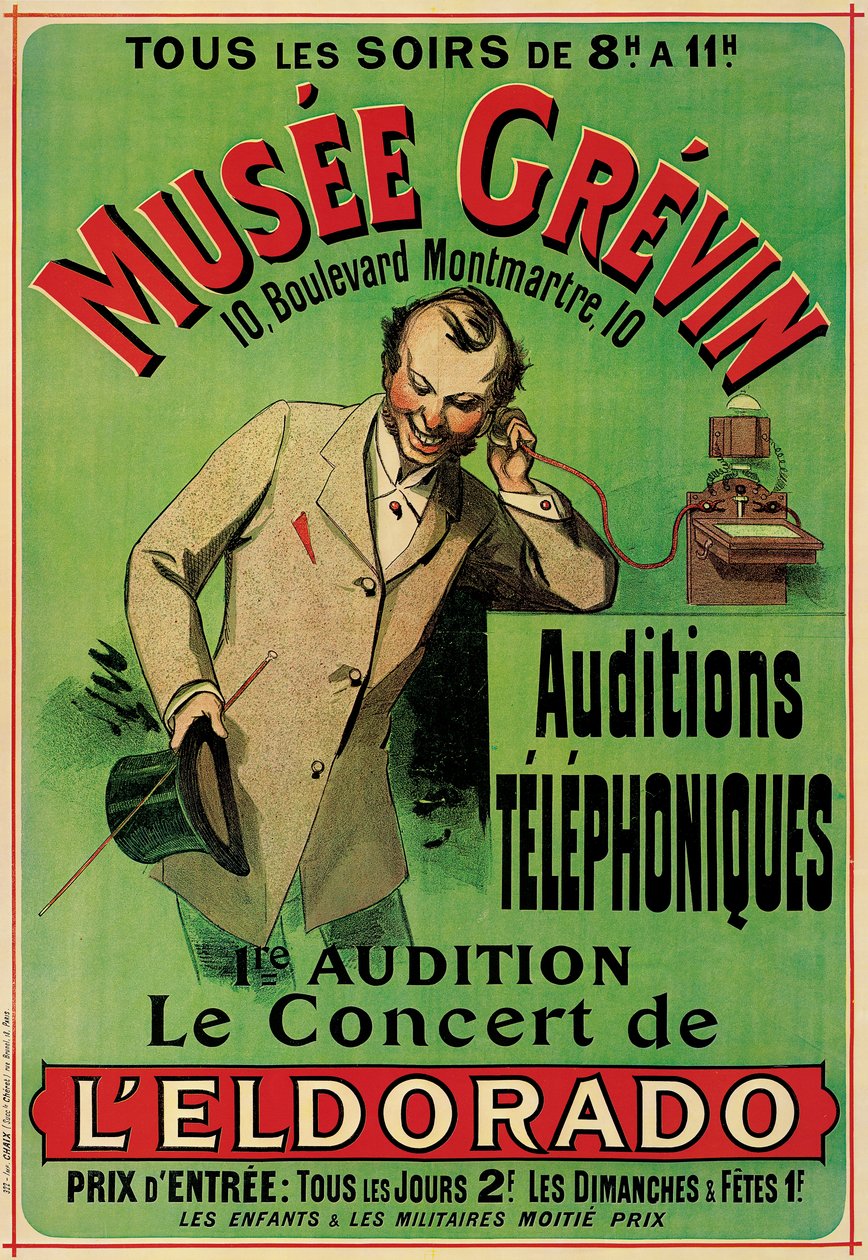 Poster advertising a concert at the Grevin Museum in Paris